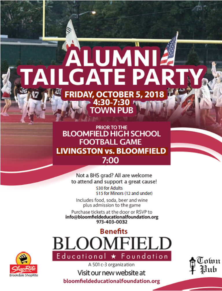Alumni Tailgate Flyer 2018 – NJ Bloomfield Educational Foundation